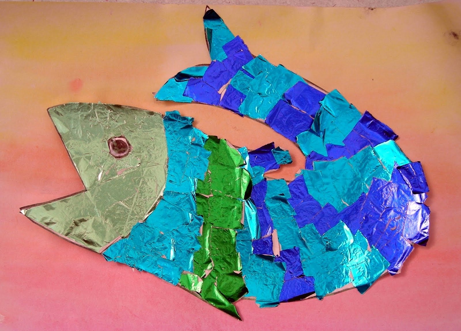adaptive art: Leaping Fish Watercolour and Torn Paper