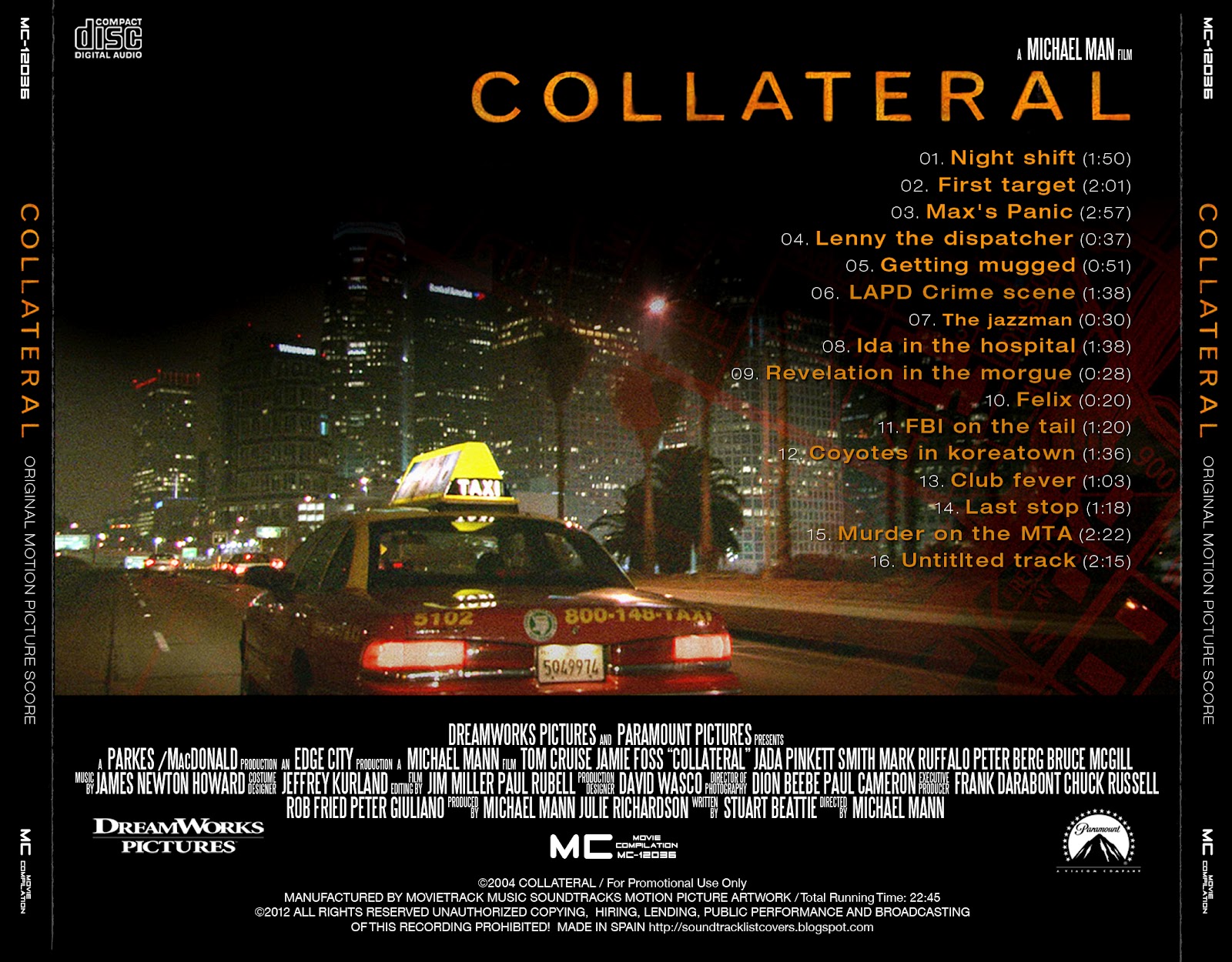 Soundtrack List Covers: Collateral (Antonio Pinto)