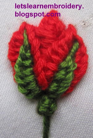 Let's learn embroidery: Buttonhole-knot rosebud 3