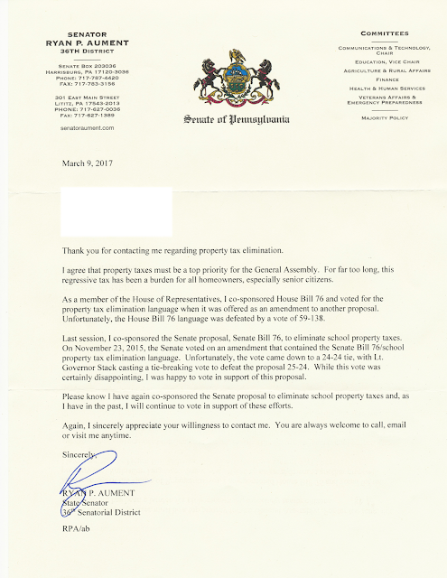 Senator Aument supports property tax elimination – Columbia Spy