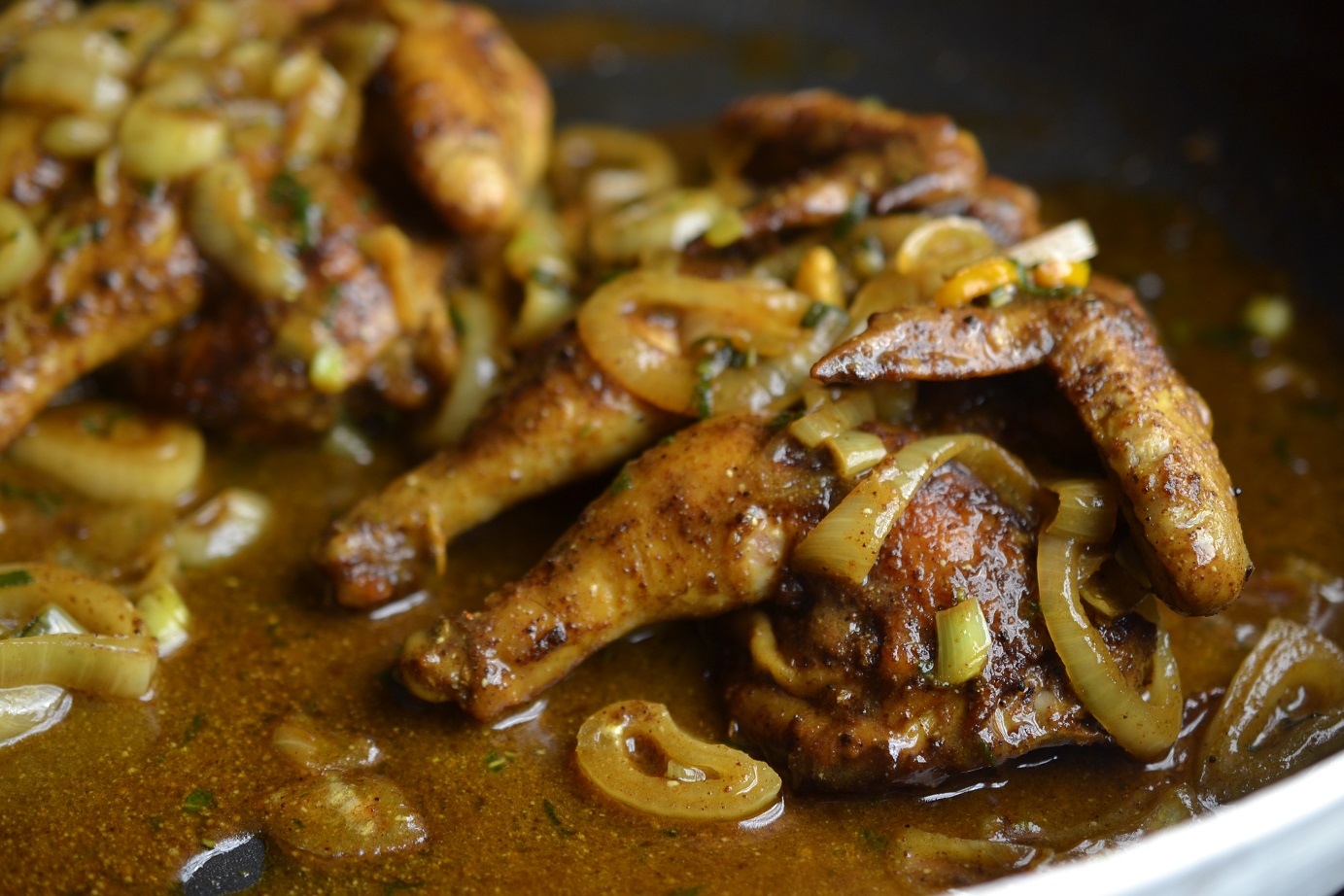 Greedy Girl : Pan roasted hen with curry shallot and sage pan sauce