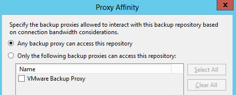 Veeam Backup: Proxy Affinity | SYSADMIT