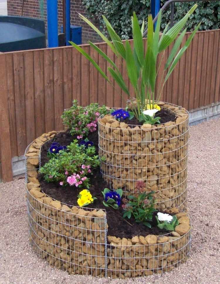 Create a massive elevated and round Gabion garden - 20 creative ideas ...