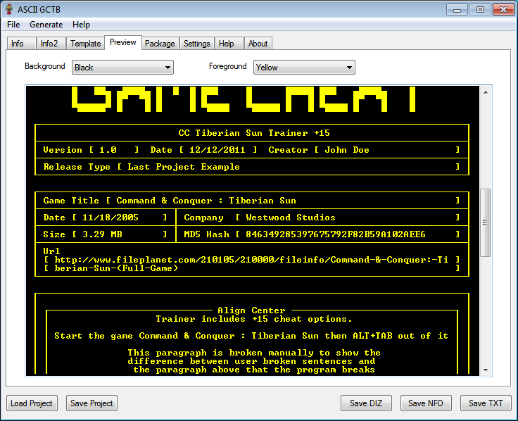 t2Eservo: ASCII GCTB - Game Cheat Text Builder v1.10 Software Release