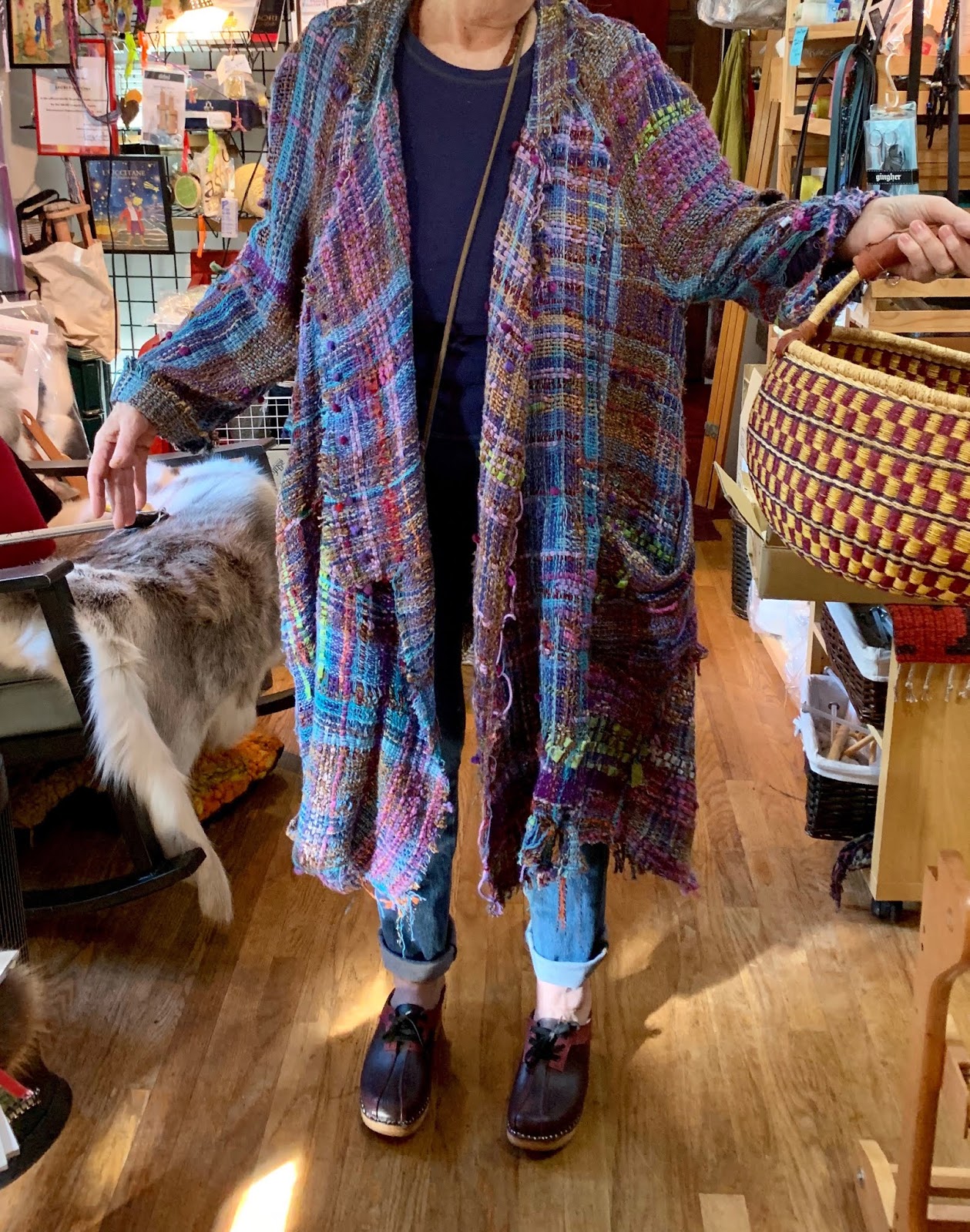 CENTERING WITH FIBER: Hand woven Saori Cloth to clothing Saori Santa Cruz