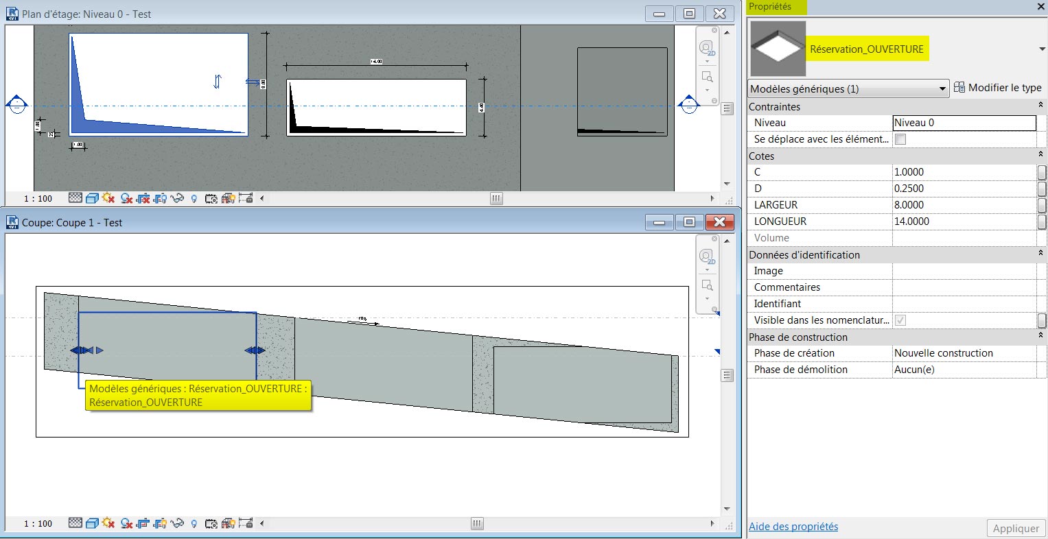 Revit-Mémo: Revit 2018_Réservations et dalles en pente
