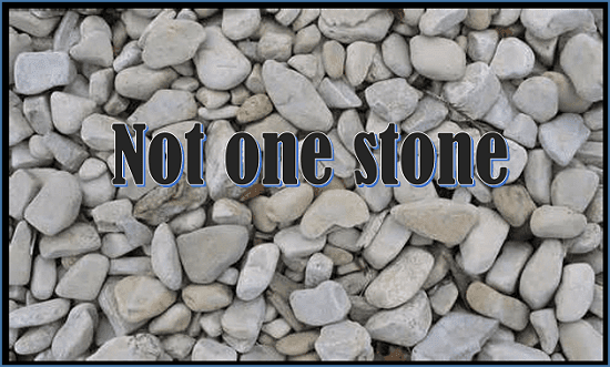Not one stone