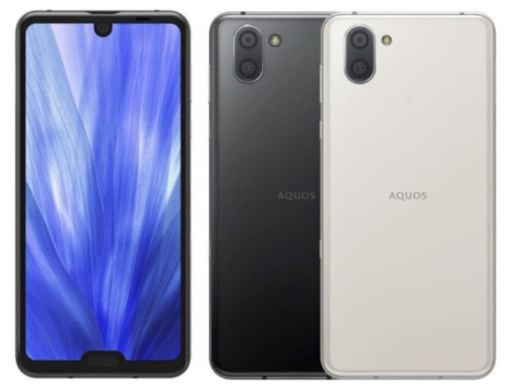 هاتف شارب Sharp Aquos R3 مع نوتش للكاميرا الأمامية ونوتش أسفل الشاشة