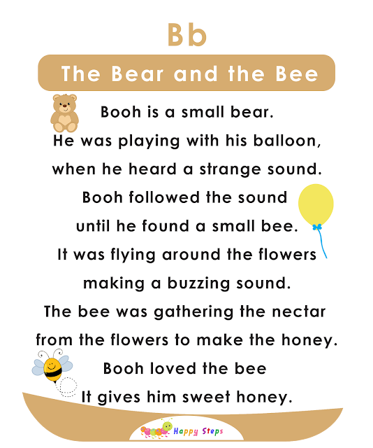 The Bear and the Bee letter - B - Alphabet Stories for kids