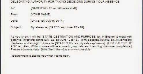 Authority Delegation Letter Sample