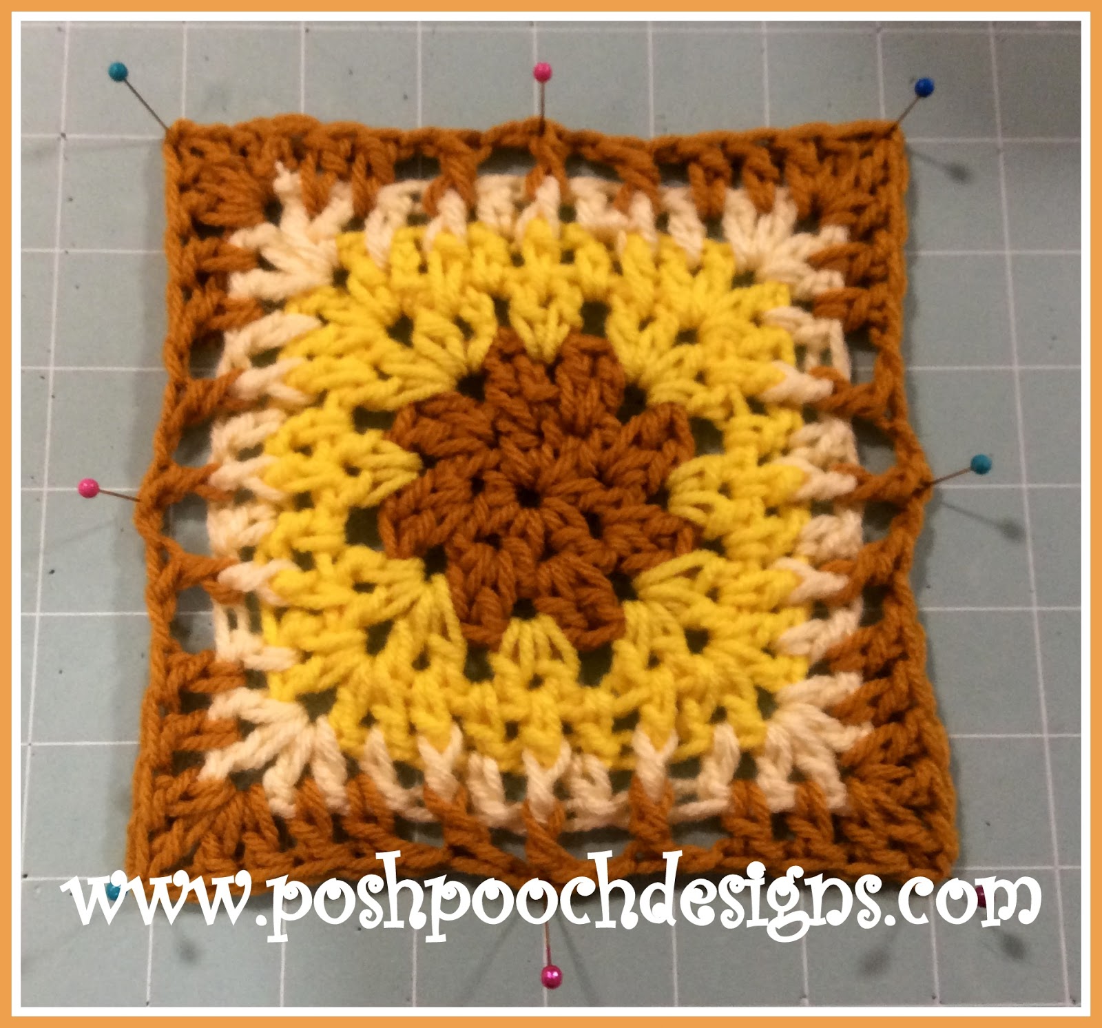 Posh Pooch Designs : November Yellow Topaz Crochet Square | Posh Pooch ...