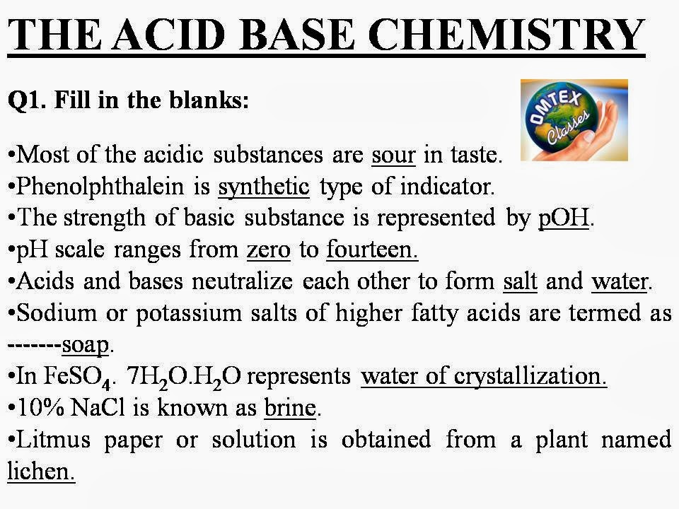 OMTEX CLASSES: ACID BASE CHEMISTRY