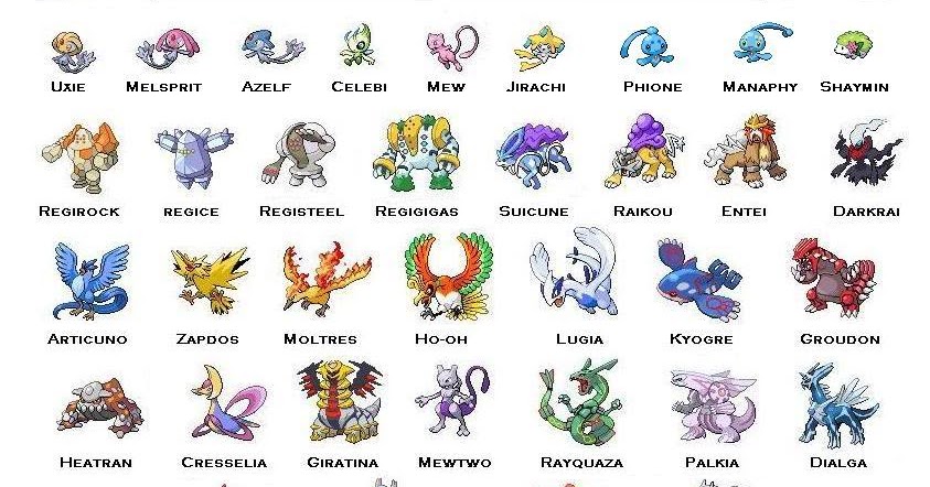 pokemondd: pokemons lendarios