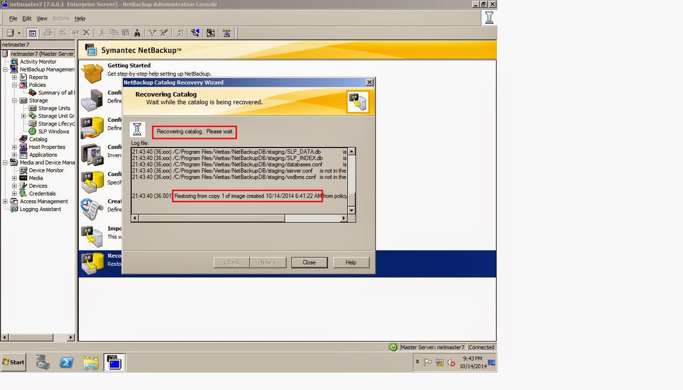 Remote Infrastructure Management: Symantec NetBAckup 7.6.0.1 Catalog ...