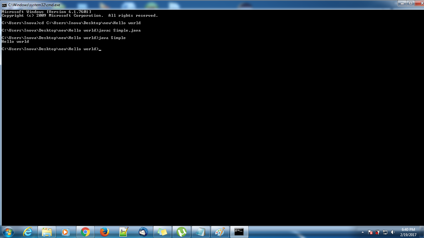 Java Creating Hello World Java Program