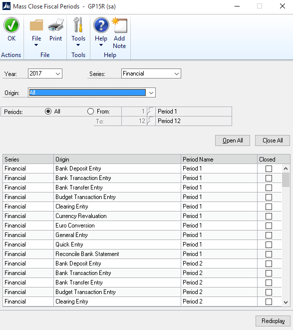 Dynamics GP Essentials: Rule of Thumb | Closing Fiscal Period per ...