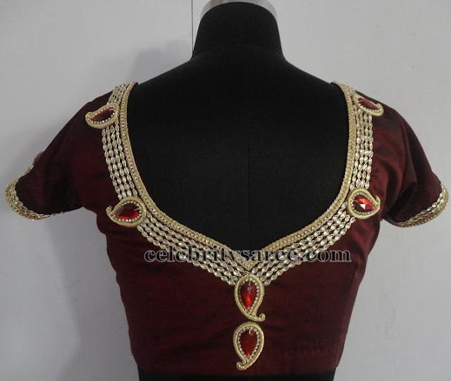 Simple Stone Work Blouses - Saree Blouse Patterns