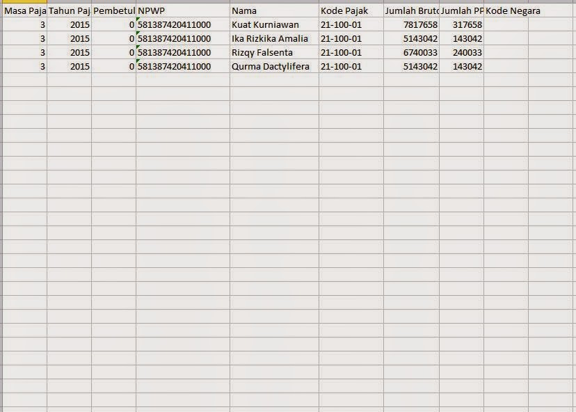 Cara Melakukan Impor Data CSV e-SPT PPh Pasal 21 ~ Kuat's Blog