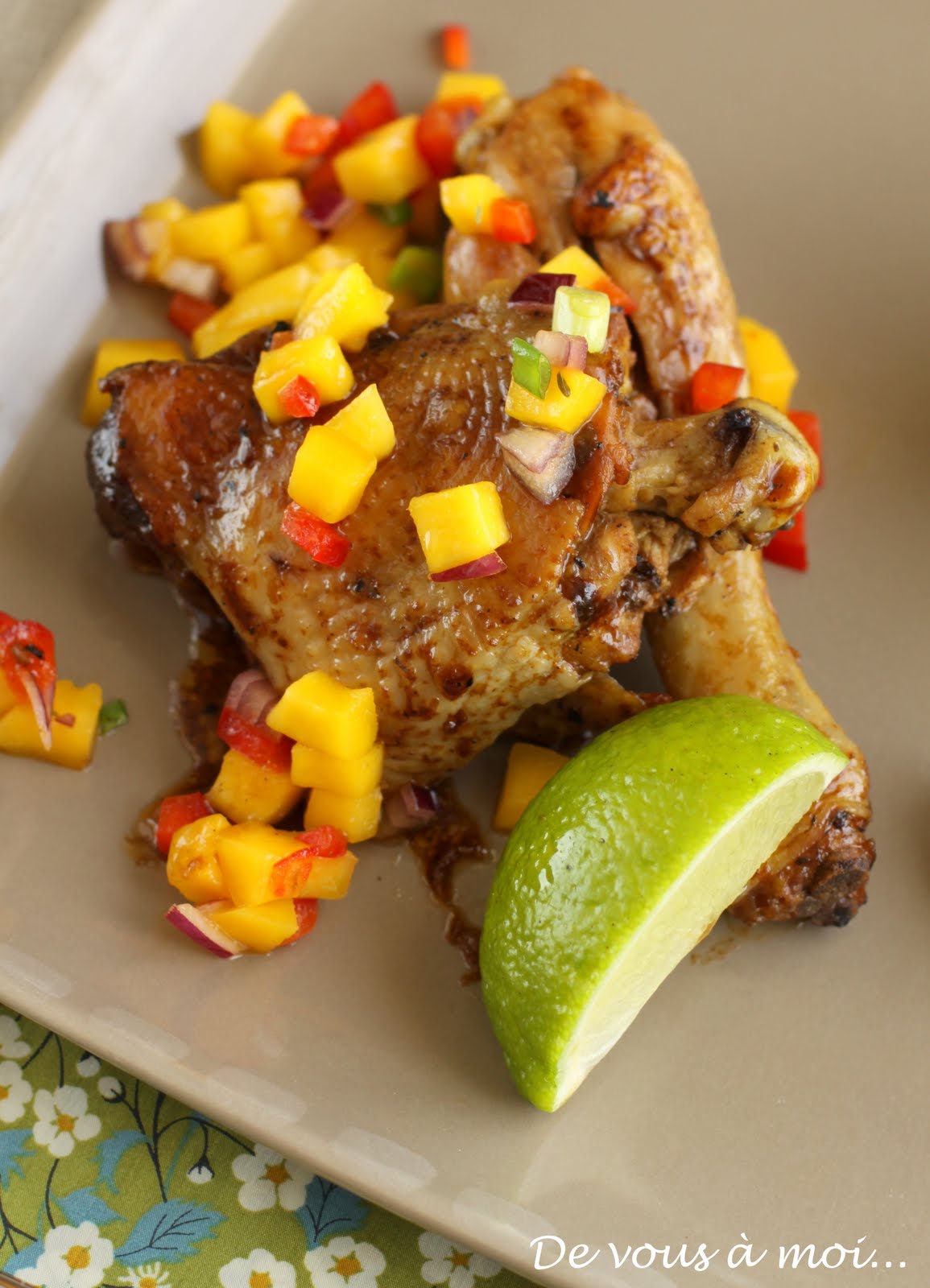 De vous à moi...: POULET MARINE A LA JAMACAINE (JERK CHICKEN), SALSA DE ...