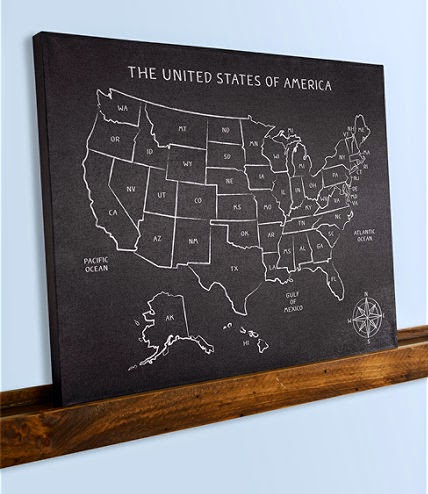 Green & Gardenia: simple & inspiring: Canvas USA Map