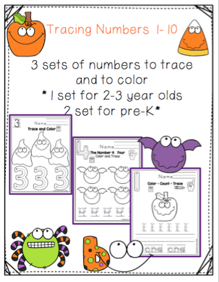 Halloween Number Practice - 3 Sets ~ Preschool Printables