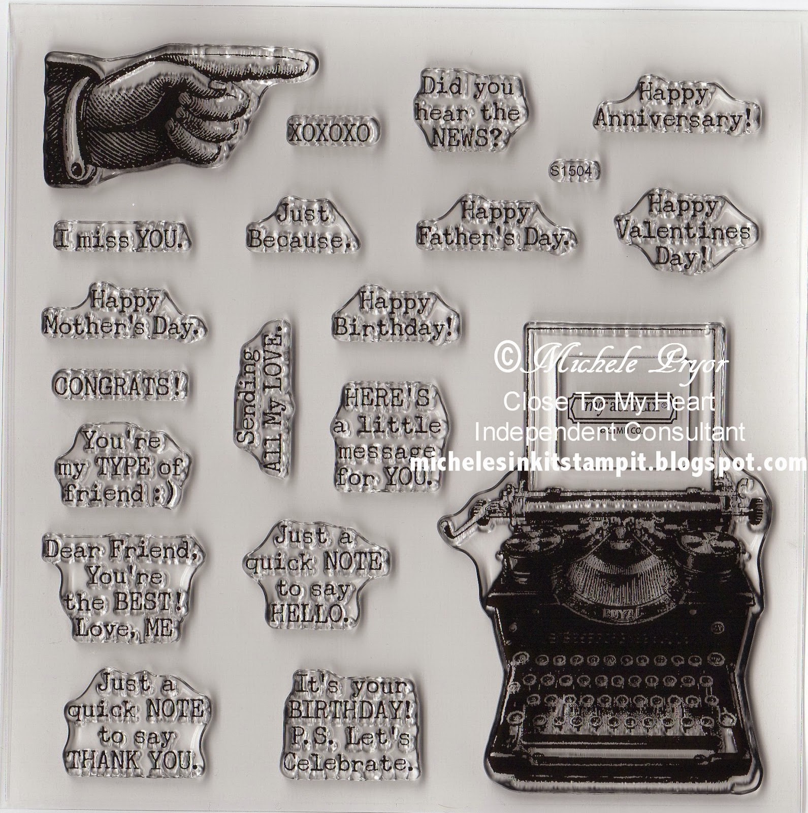 Ink It, Stamp It: April Stamp of the Month Typed Note S1504