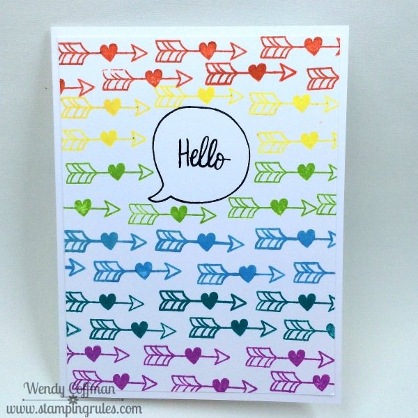 Stamping Rules!: Day 362: Rainbow Hello Card