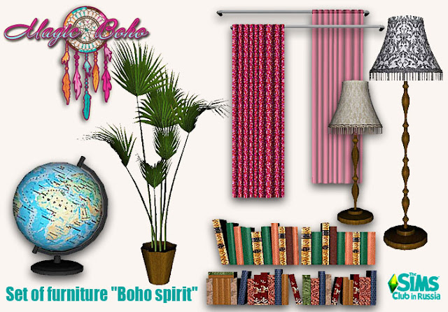 Corporation "SimsStroy": The Sims 3. Set of furniture and decor "Boho ...