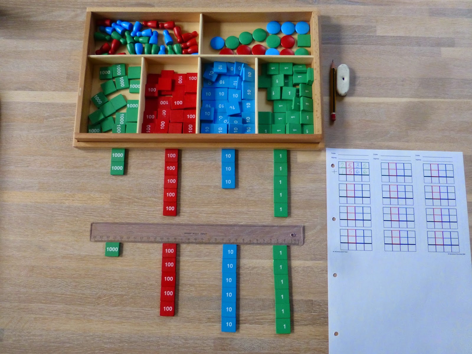 Family FECS: Montessori Activity: Stamp Game - Dynamic Addition