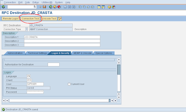SAP TECH: Creation and Calling an RFC function module from one system to another ( Ex : Addition )