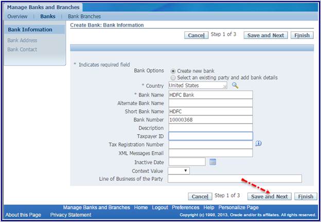 Oracle Applications: Oracle R12 Bank, Branch, Bank Account and Payment ...