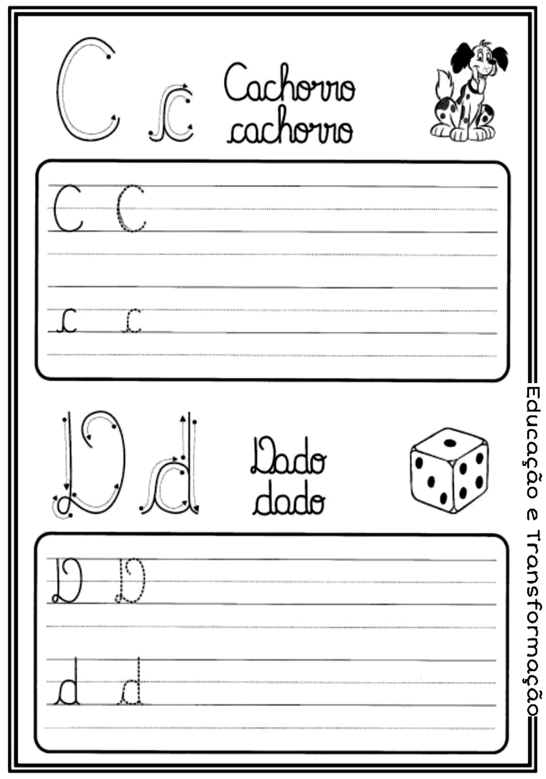 Atividade Letra D Cursiva - RETOEDU