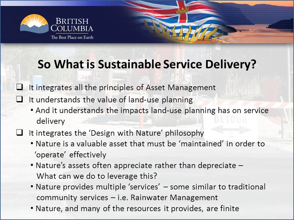Partnership for Water Sustainability in BC: Sustainable Service ...