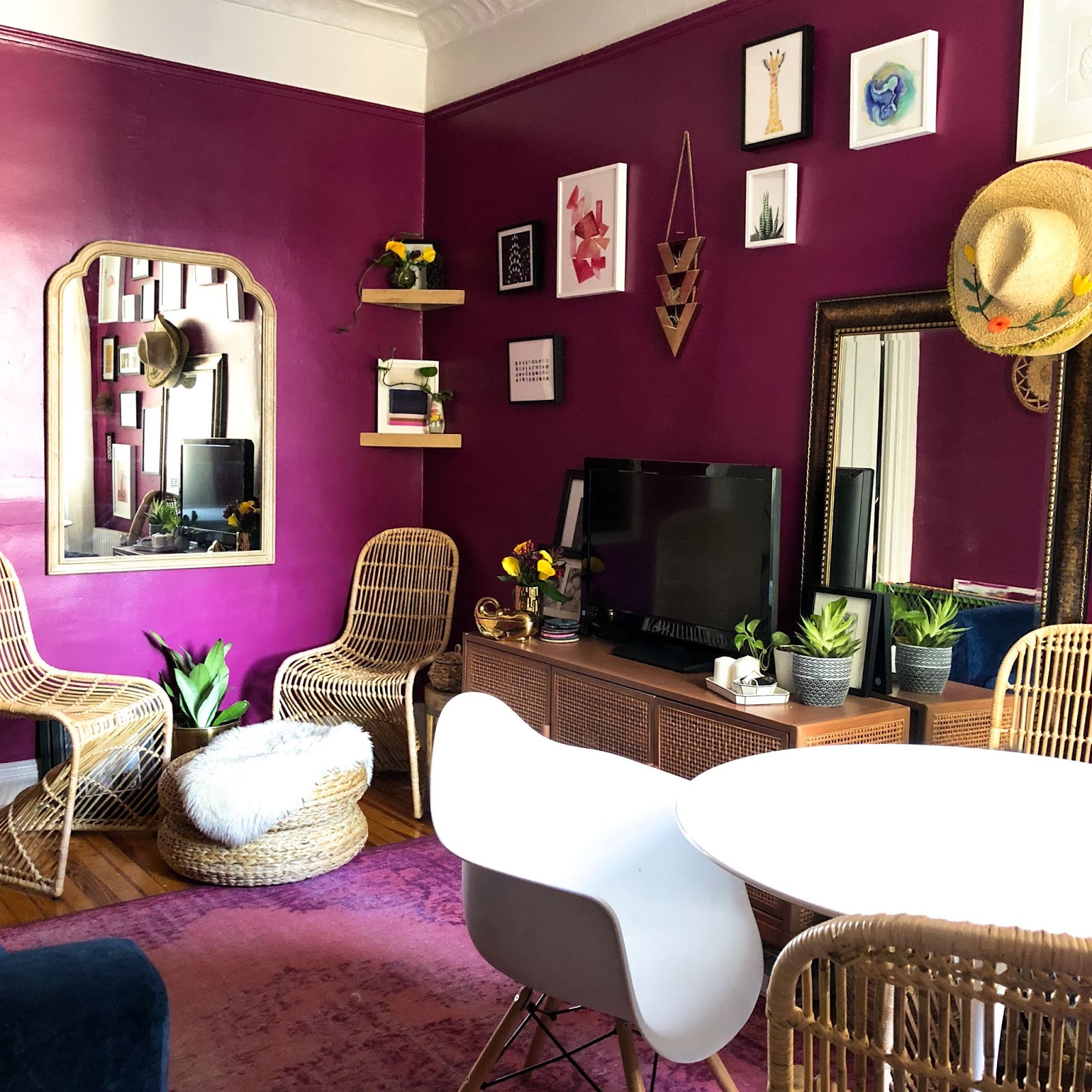 Boho Living Room Purple