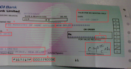 Icici Bank Demand Draft