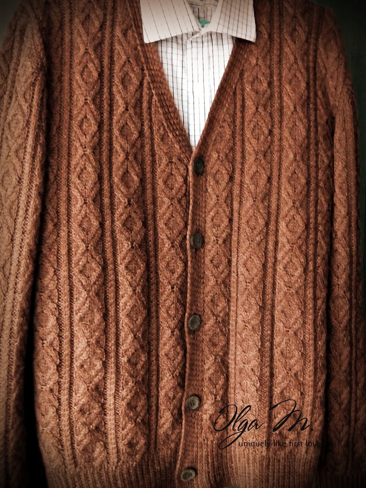 Мужской кардиган. Спицы.