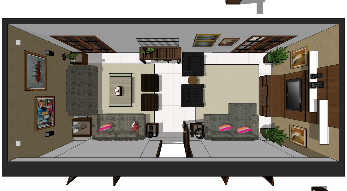 LILIAN CARVALHO: LAYOUT - SALA RETANGULAR