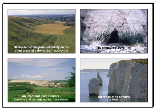 Earth Learning Idea: Granite and Chalk - geological postcards