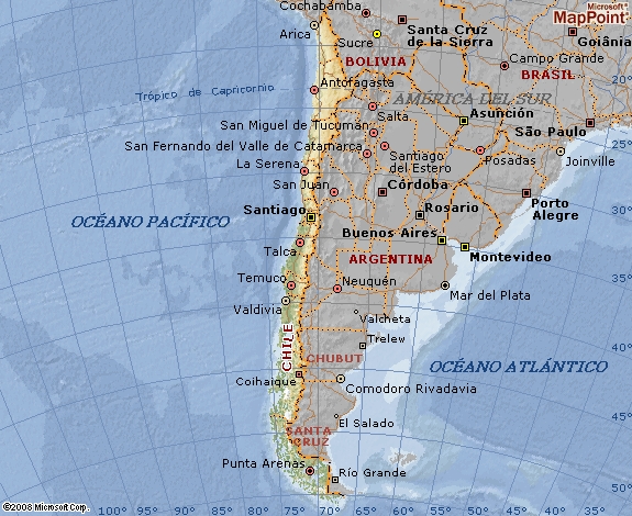 Mapa satelital de chile