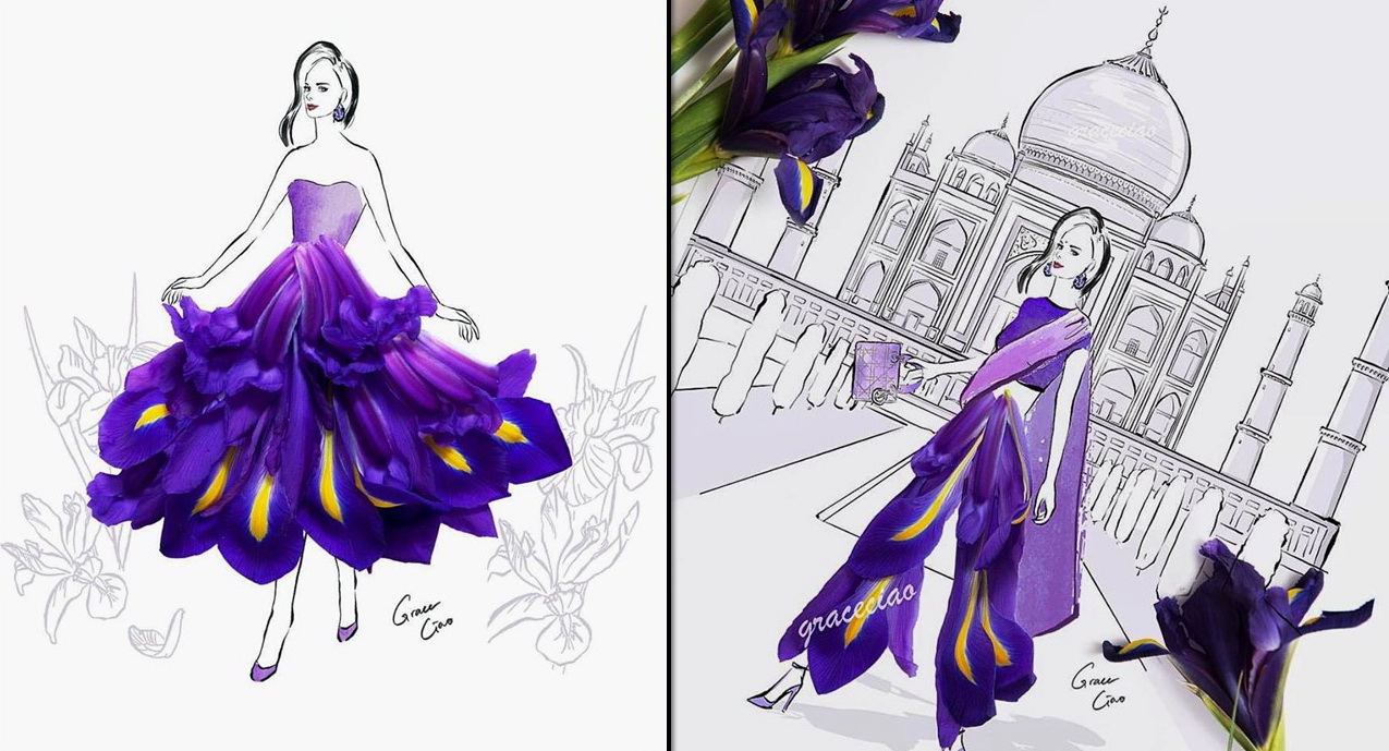 Laberintos del Arte: Moda y arte: figurines realizados con flores ...