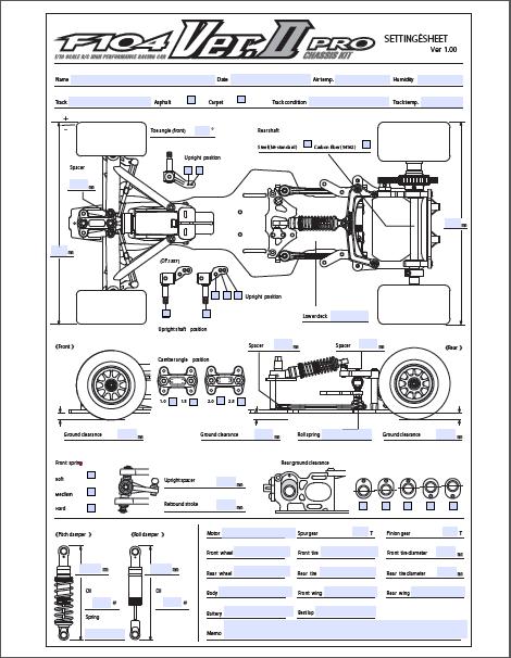 TC does RC: Tamiya F104 Pro VII set up sheet