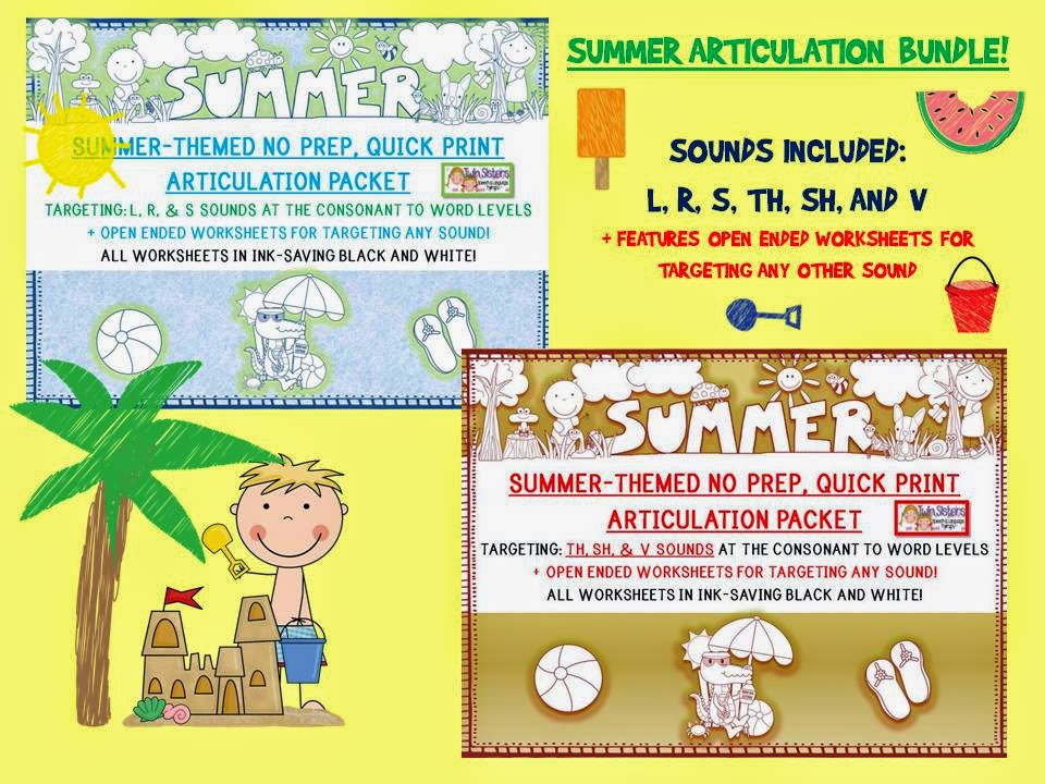 Twin Speech, Language & Literacy LLC: SUMMER THEMED BUNDLE-NO PREP ...