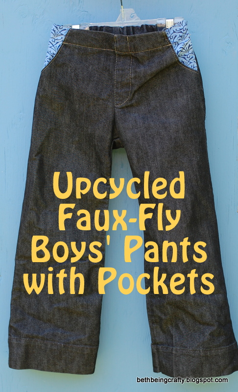 Beth Being Crafty: Boys faux-fly pocket pants!