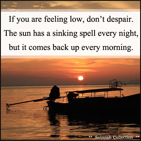 Inspirational Quote 31: If you are feeling low, don't despair - Salmiah ...