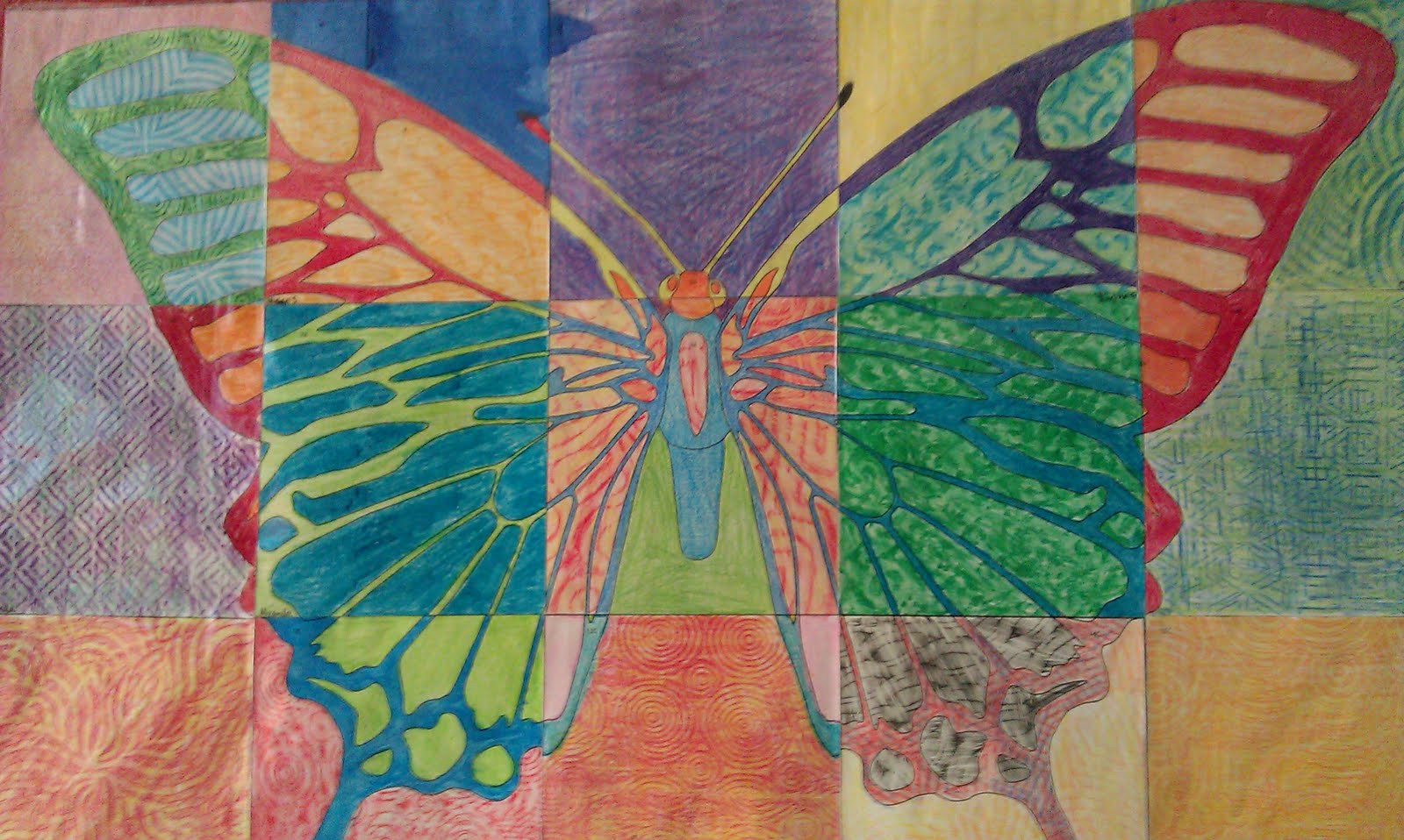 AllGoldEverythingArt: Butterfly Mural from Art Projects for Kids