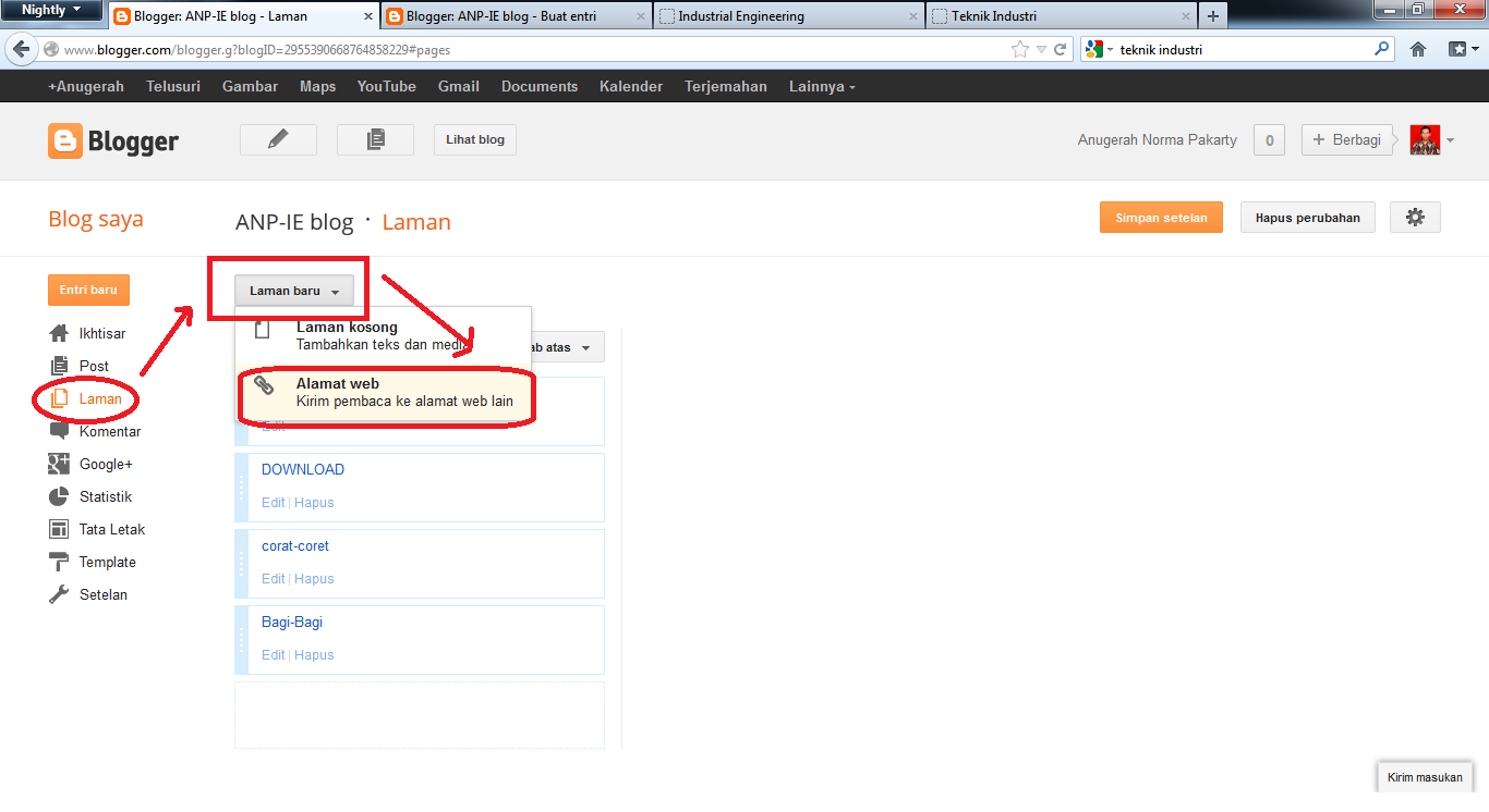 Membuat Laman Baru pada Blogger ~ Heni's Blog