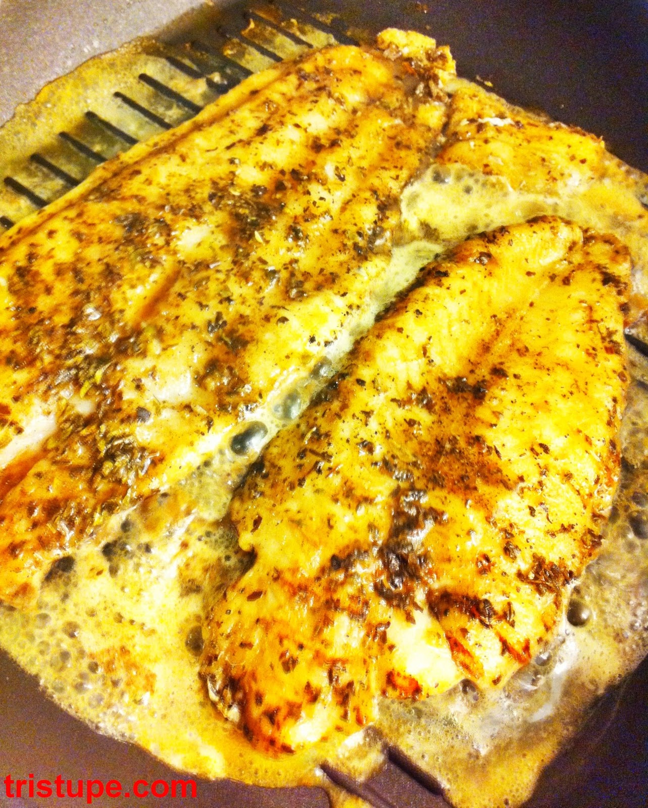 Herbs Infused Dory Fish With Hummus ~ TRISTUPE.COM