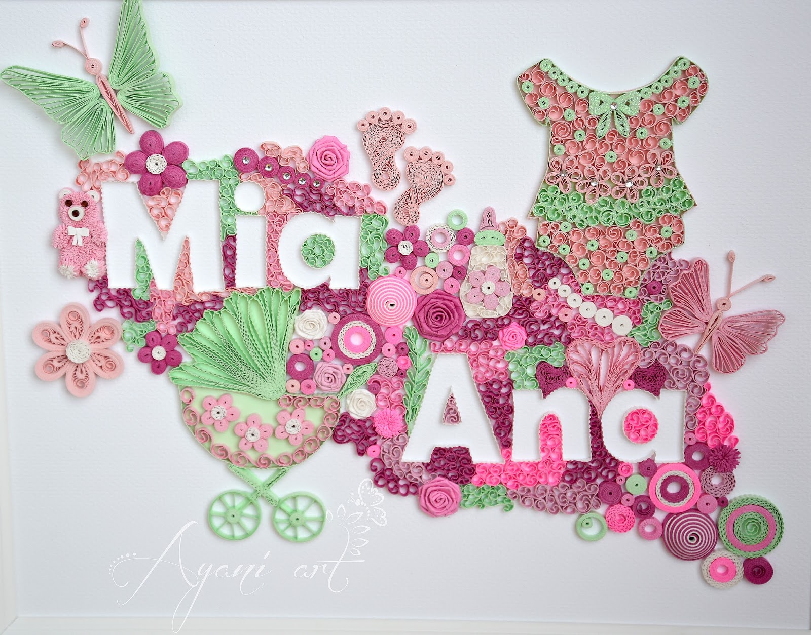 Ayani art: Quilling baby girl name