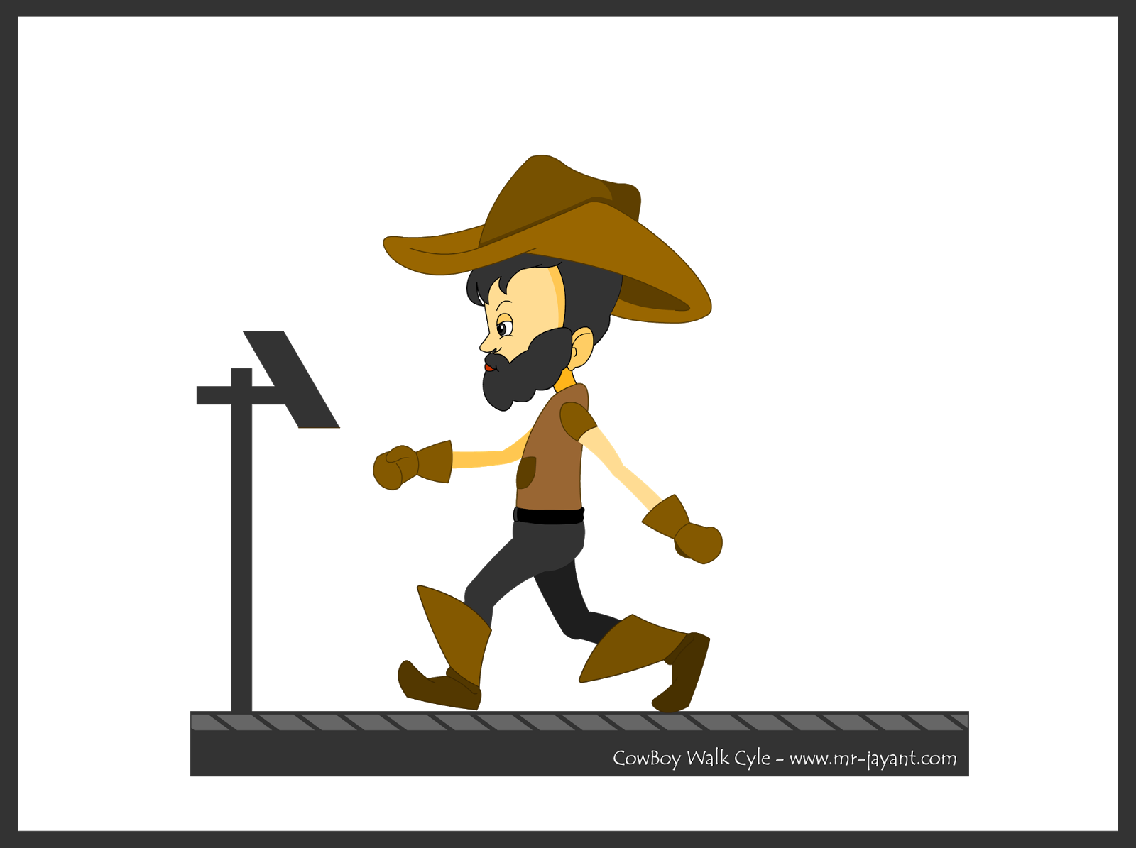 2D Animation - Walk Cycle of CowBoy
