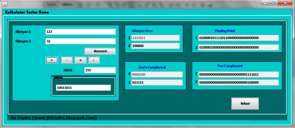 Progam Sederhana Java Swing Konversi Bilangan | Jin Toples Programming